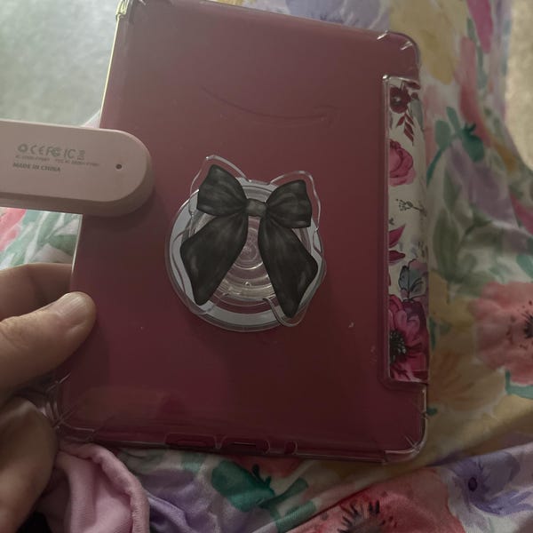 Pink Bow Magsafe Kindle Grip | Coquette | Kindle Holder | Kindle ...