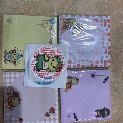 Holiday Sticky Notes Kawaii Sticky Notes Turtle Notepad - Etsy