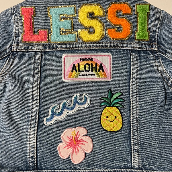 Wave Patch - Simple Beach - Ocean - Embroidered Iron on Patches Custom ...