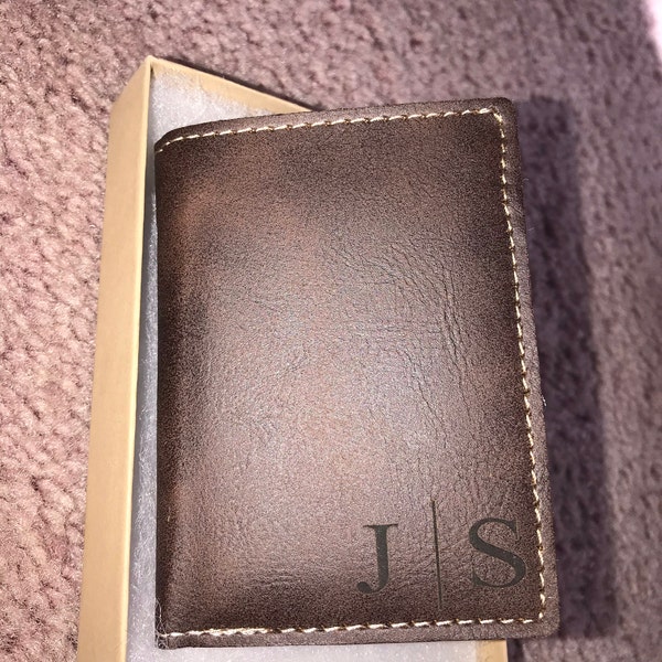 Engraved Trifold Mens Wallet, Personalized Trifold Wallet, Custom Tri ...