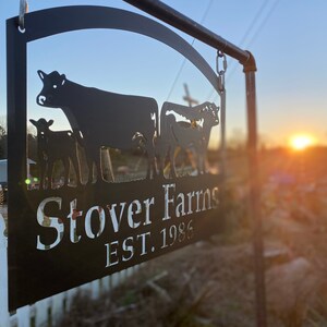 Metal FARM SIGN , Cows and Bull Personalized Family Name Metal Sign ...