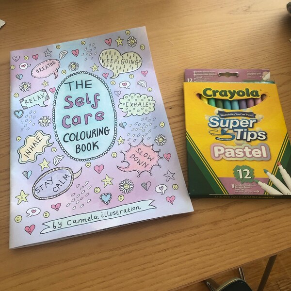 Self Care Colouring Book, Positive Colouring Book, Adult Colouring Book ...