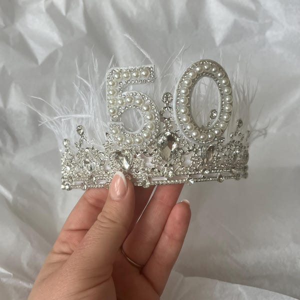 Black 18th 21st 30th 40th 50th Birthday Crown 30th Headband 40th Tiara ...