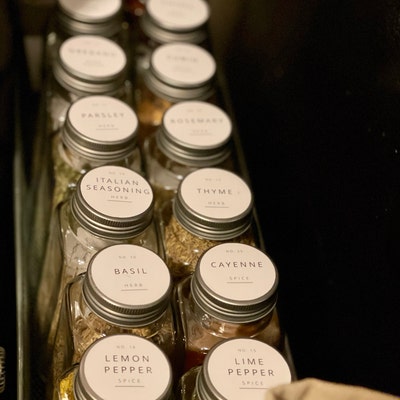 Spice Jar Round Labels Template, Modern Minimalist Spice Label, Spice ...