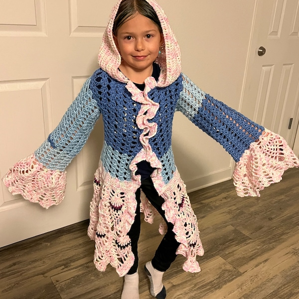 Pattern: Fairy Queen Coat / Crochet Coat Duster Cardigan / Fantasy ...