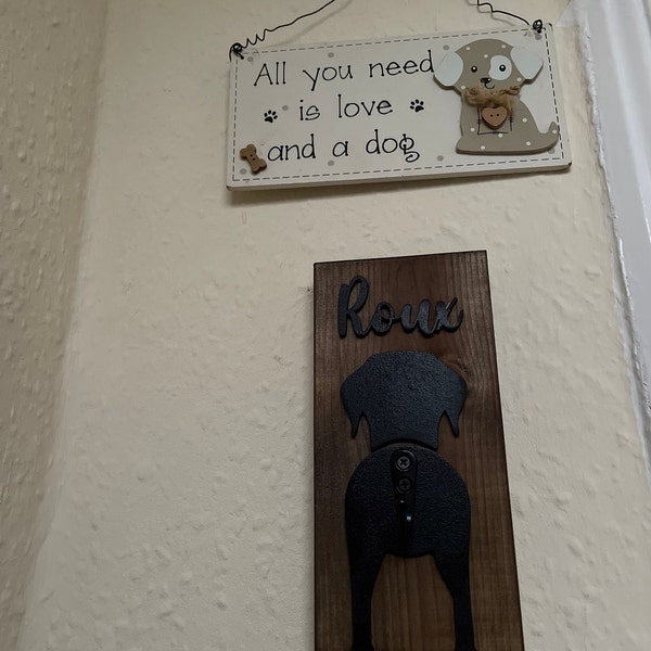 Dog Shaped Wall Lead Holder Customised - Etsy UK