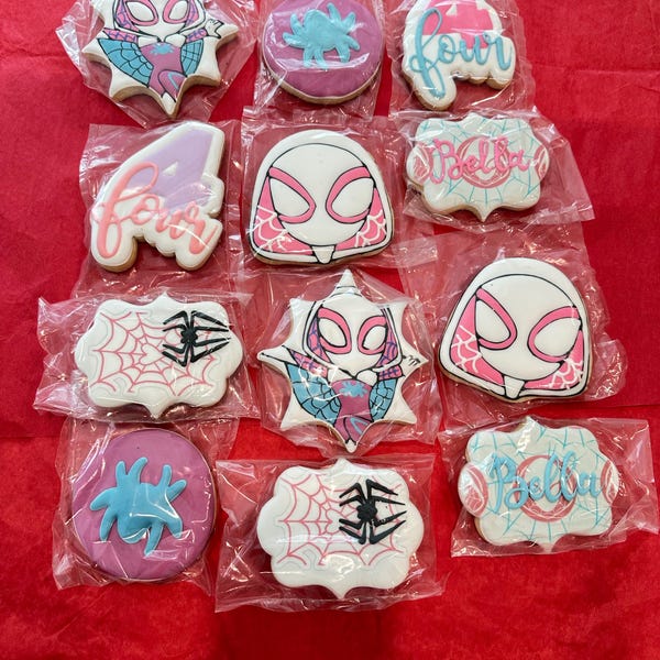 Spidey and Friends Sugar Cookies - Set of 12 Heroic Delights - Etsy