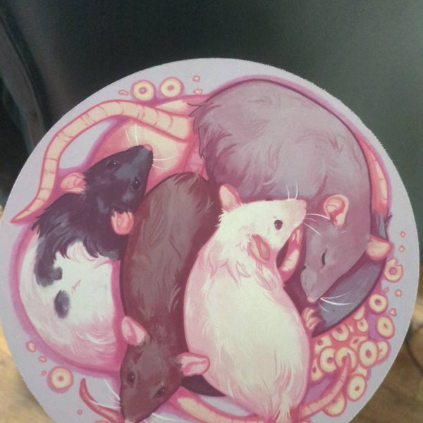 Mouse Pad - Rat Cuddle Puddle - Computer Mat - Desktop Mousepad - Desk ...