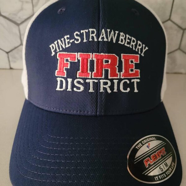 Fire Fighter Department, Fire & Rescue Trucker Cap, Puff Embroidery ...