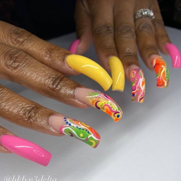 Flojo Extra Curve Talon Nail Tips: 90's Style, 500 Pc Full Well - Etsy