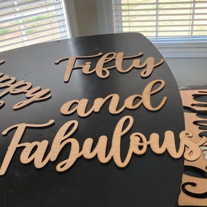 Fifty and Fabulous Happy Birthday Sign 50th Birthday Sign - Etsy