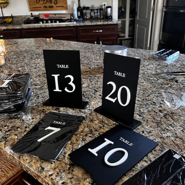 Matt Black Acrylic Table Numbers - Wedding Table Decor - Wedding ...