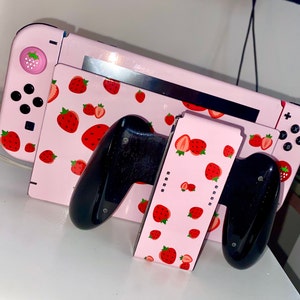 Cute Strawberry Nintendo Switch Skin ,pink Kawaii Nintendo Switch Skin ...