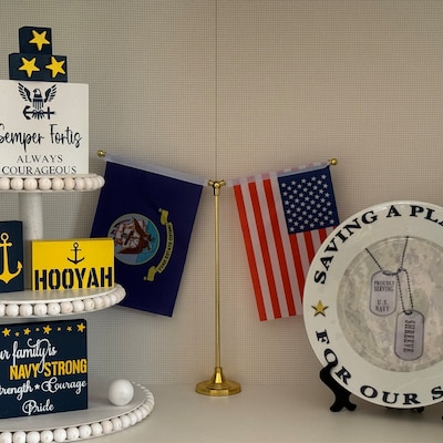 Military Tiered Tray Decor, US Navy Decor, Military Decor, Military ...