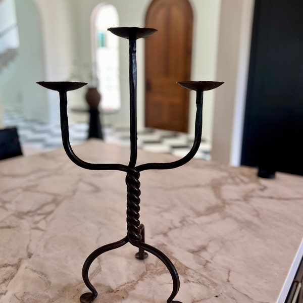 Vintage Scandinavian Ice Glass Taper Holder Set - Etsy
