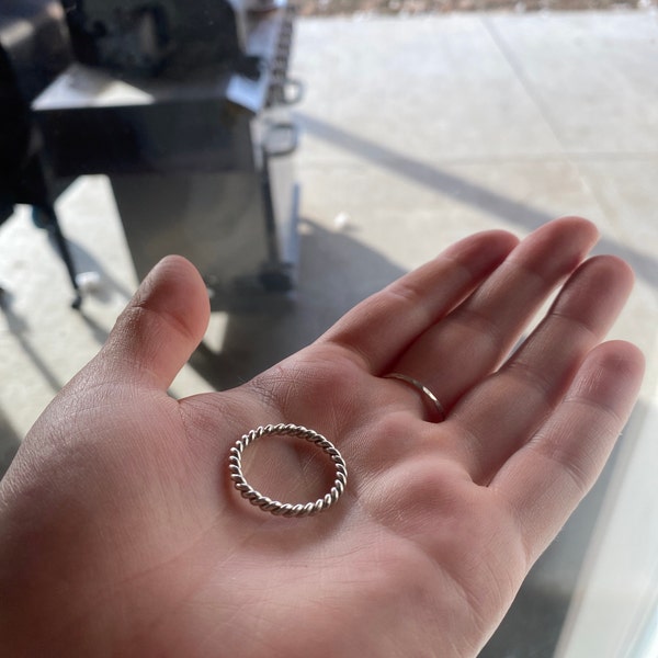 Twisted Rope Sterling Silver Band Stacking Ring Shiny Finish - Etsy