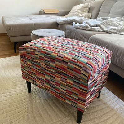 Handmade Bench pouffe Hallway metal Pouf Footstool Upholstered Handmade ...