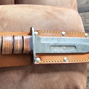 Damascus Kabar Knife With Sheath Custom Handmade Damascus Bowie Knife ...