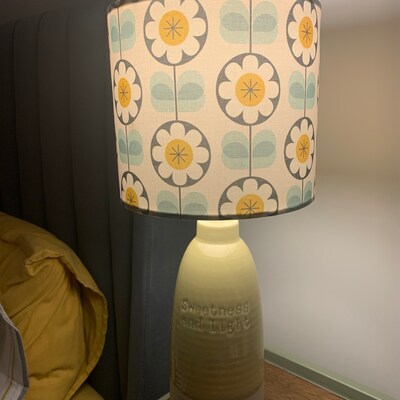 Lampshade, Lamp Shade, Daisy Lampshade, Daisy Pattern, Mustard Daisy ...