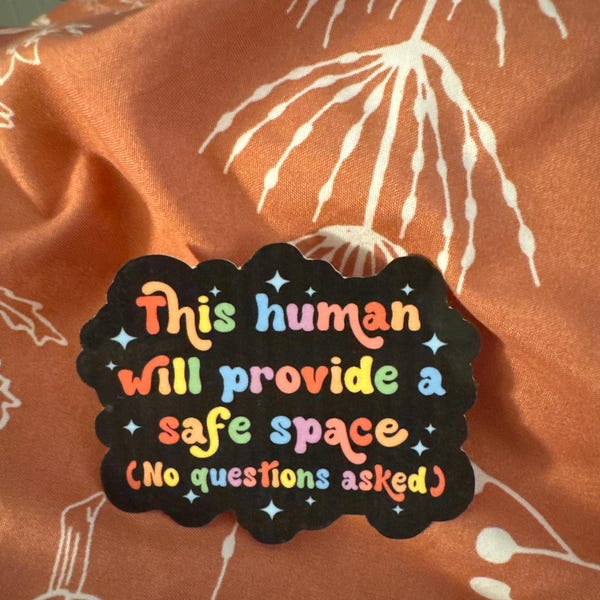 This Human Will Provide A Safe Space Waterproof Sticker, Ally Stickers ...