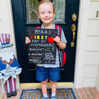 2-in-1 Reusable Back to School Sign, First & Last Day of School Sign ...