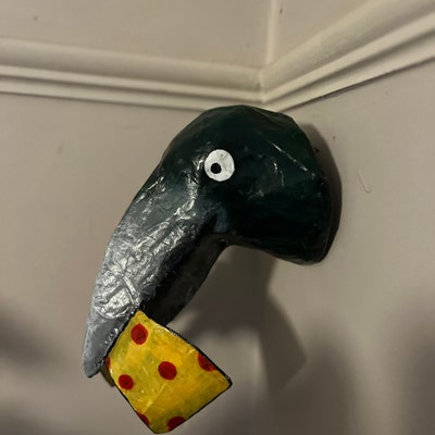 Paper Wall Art Mans Portrait in Profile, Paper Mache 3D Wall Art, Beard ...