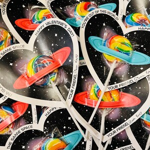 Saturn Sucker Valentines Space Science Lollipop Heart Shaped Printable ...