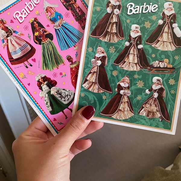 Vintage 80s 90s Barbie Sticker Sheet - Hallmark, Ambassador, Party ...