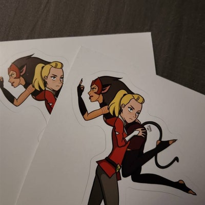 Catra and Adora Fanart Hand Drawn Sticker. Gift for Catra and Adora Fan ...