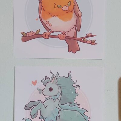 Cute Mythical Creatures, Pt 2 Stickers or Prints 6x6or8x8 Approx Dragon ...