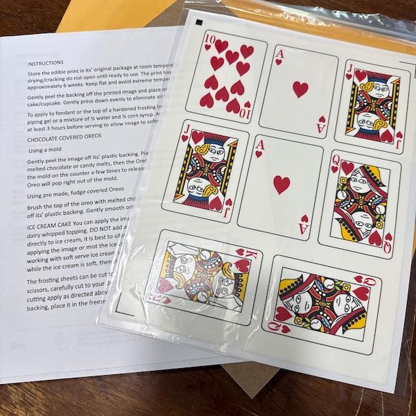 Edible Pre Cut Playing Cards, Poker Cards - Etsy