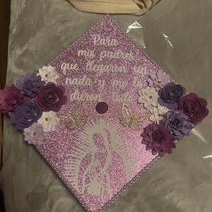 Graduation Cap Topper Rose Gold, Custom Pink Grad Cap, Graduation Cap ...