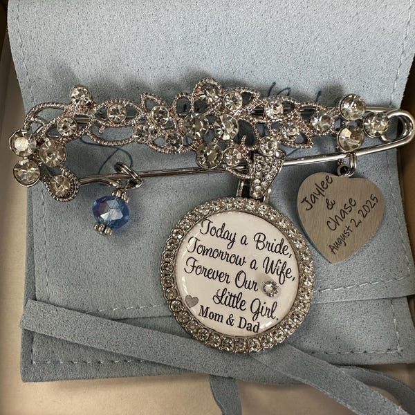 Bridal Bouquet Charm, Today a Bride, Something BLUE, Daughter Wedding ...