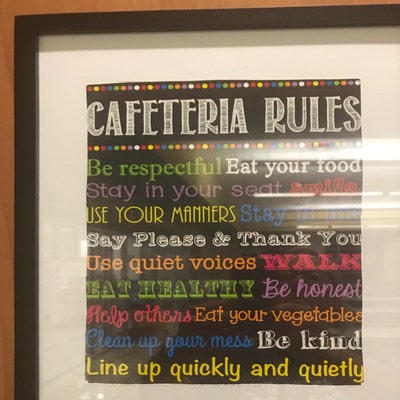 Cafeteria Lunchroom Rules Expectations Sign Poster School Teacher ...