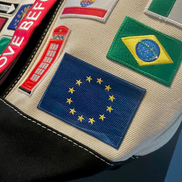 Large AMERICAN FLAG PATCH Gold Border Embroidered Iron-on Applique - Etsy