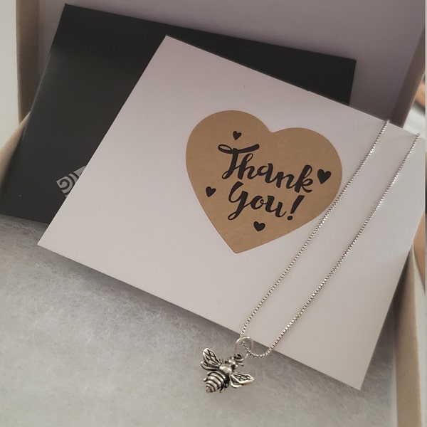 Dainty Bee Necklace - Tiny Silver, Rose or Gold Bee Jewelry, Sparkling ...