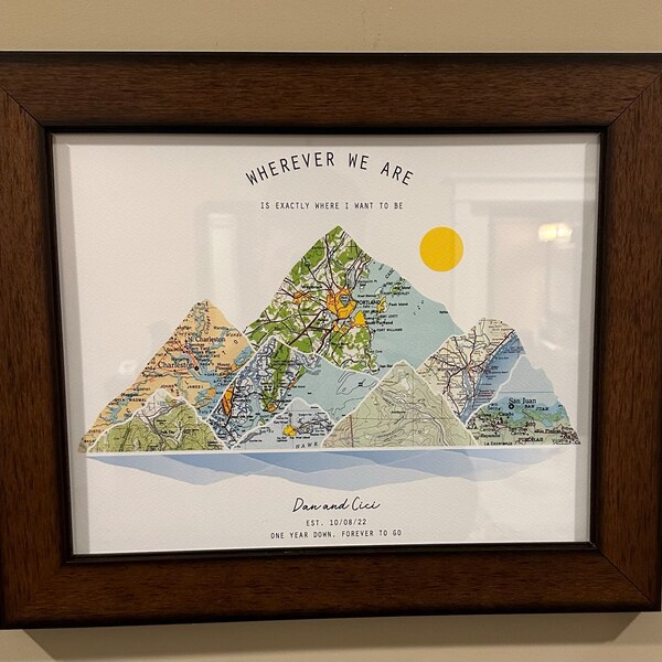 Personalized Map Art Travel Gifts Wanderlust Wall Art Map of Croatia or ...