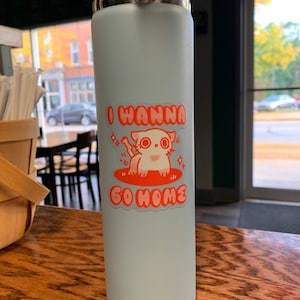 Clear Transparent Vinyl Sticker I Wanna Go Home Kitten Cat Kawaii Cute ...