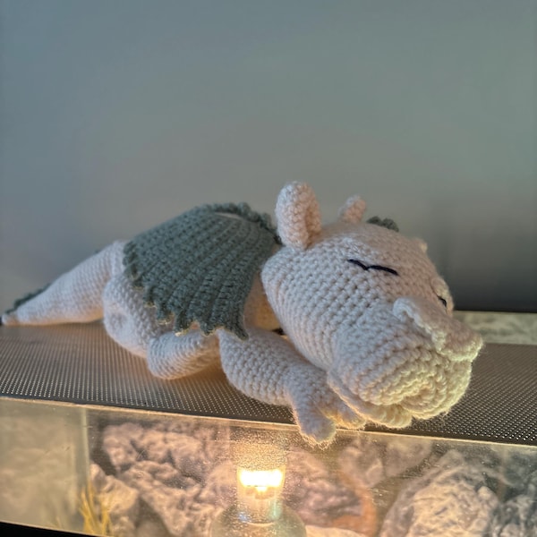 Crochet Sleeping Dragon Pattern: Amigurumi Plush With Wings (PDF ...