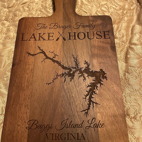 Walnut Board, ANY Lake, Lake House Decor Custom Cheese Board, Wedding ...