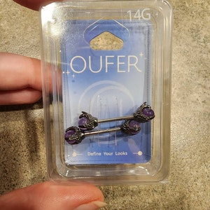 14g Burnished Gold Industrial Barbell Arrow With Stone Industrial ...