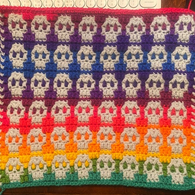 Mini Skulls Mosaic Crochet Full Pattern by Sixel Design - Etsy