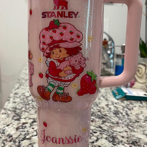 30 or 40 Oz Strawberry Shortcake Tumbler Simple Modern or Stanley - Etsy