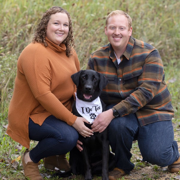 I Do Too We Do Too Wedding Tie-on Dog Bandana | Wedding Dog Bandana ...
