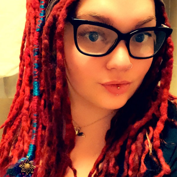 Chunky Wool Hair Wrap | One Dreadlock Wrap Extension | Dread Wrap ...