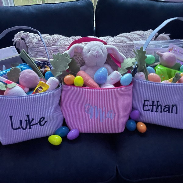 Monogram Easter Bucket, Monogram Easter Baskets, Monogram Easter Bag, Easter Baskets ...