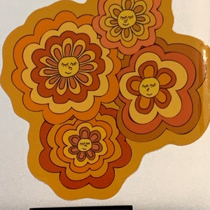 Glossy Groovy Flower Power Sticker - Etsy