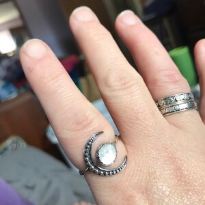 Moon Ring Moonstone Ring Crescent Moon Ring Faceted | Etsy