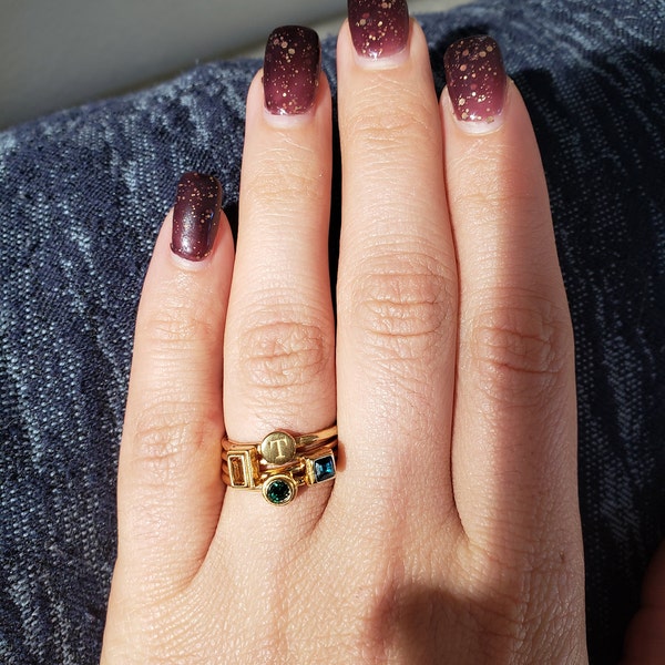 Gold Stackable Ring Set! Design Your Own Family Ring Stack! - Etsy