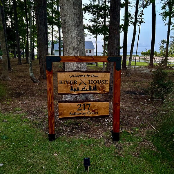 Rustic Live Edge Home Address Sign, Wooden Carved Address Sign, Custom ...